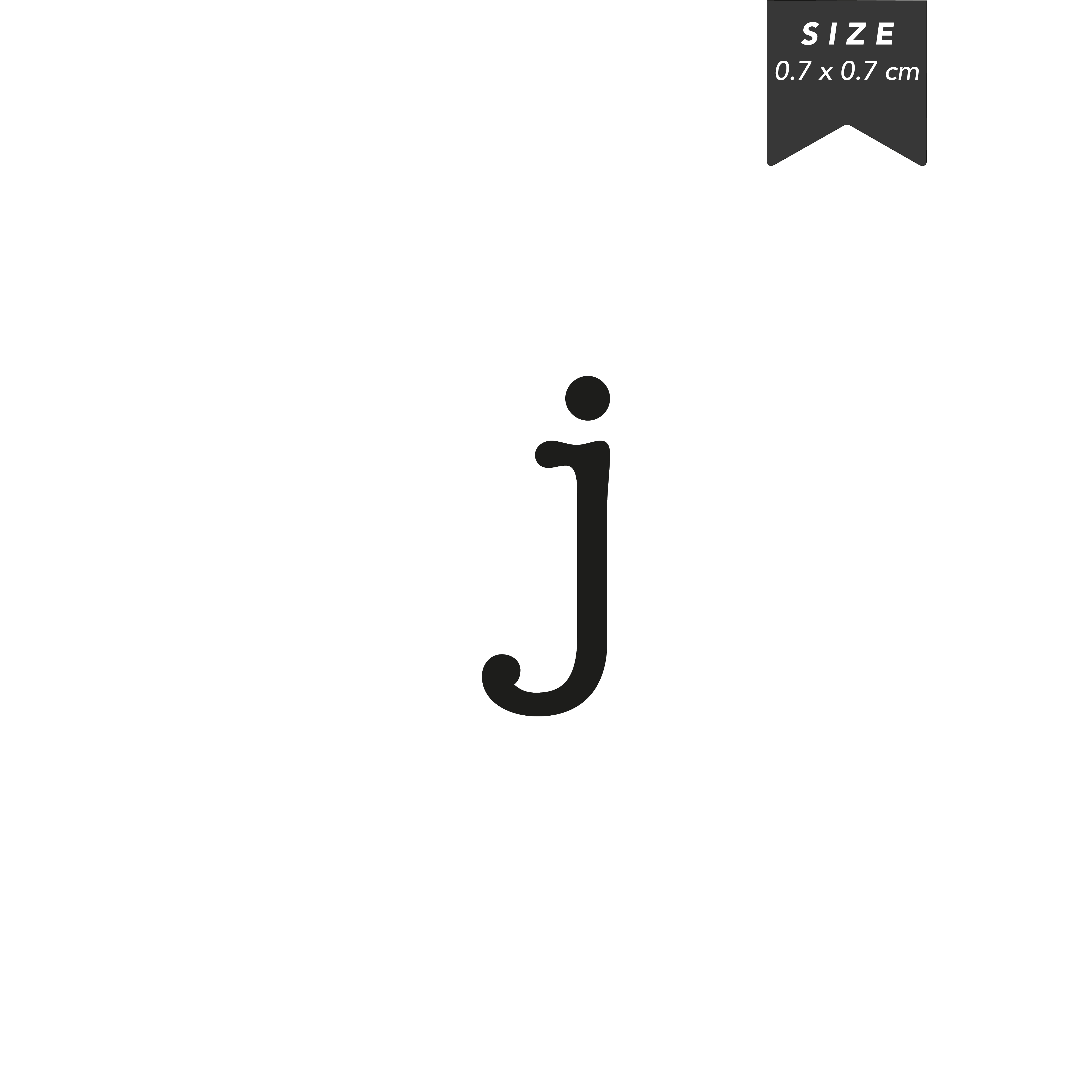 j - Lettera minuscola | Tatuaggio temporaneo | Inkster